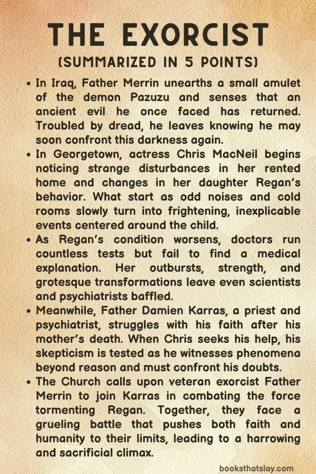 The Exorcist by William Peter Blatty Summary, Characters and Themes