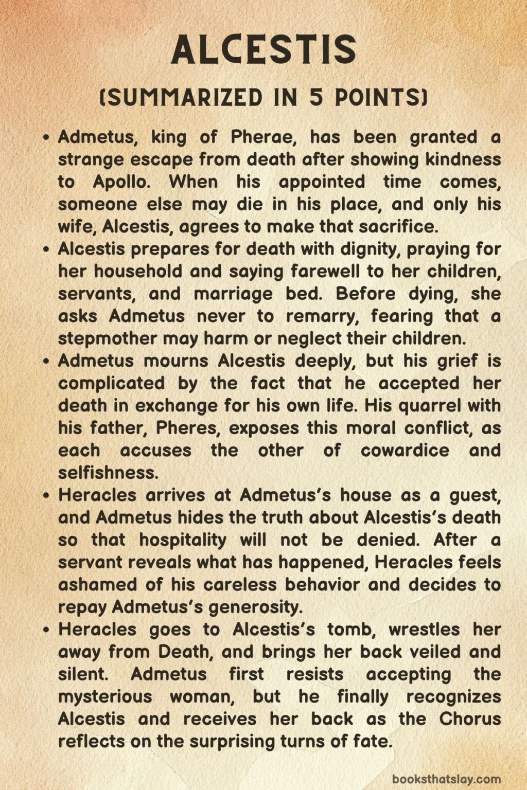 Alcestis Summary, Characters and Themes