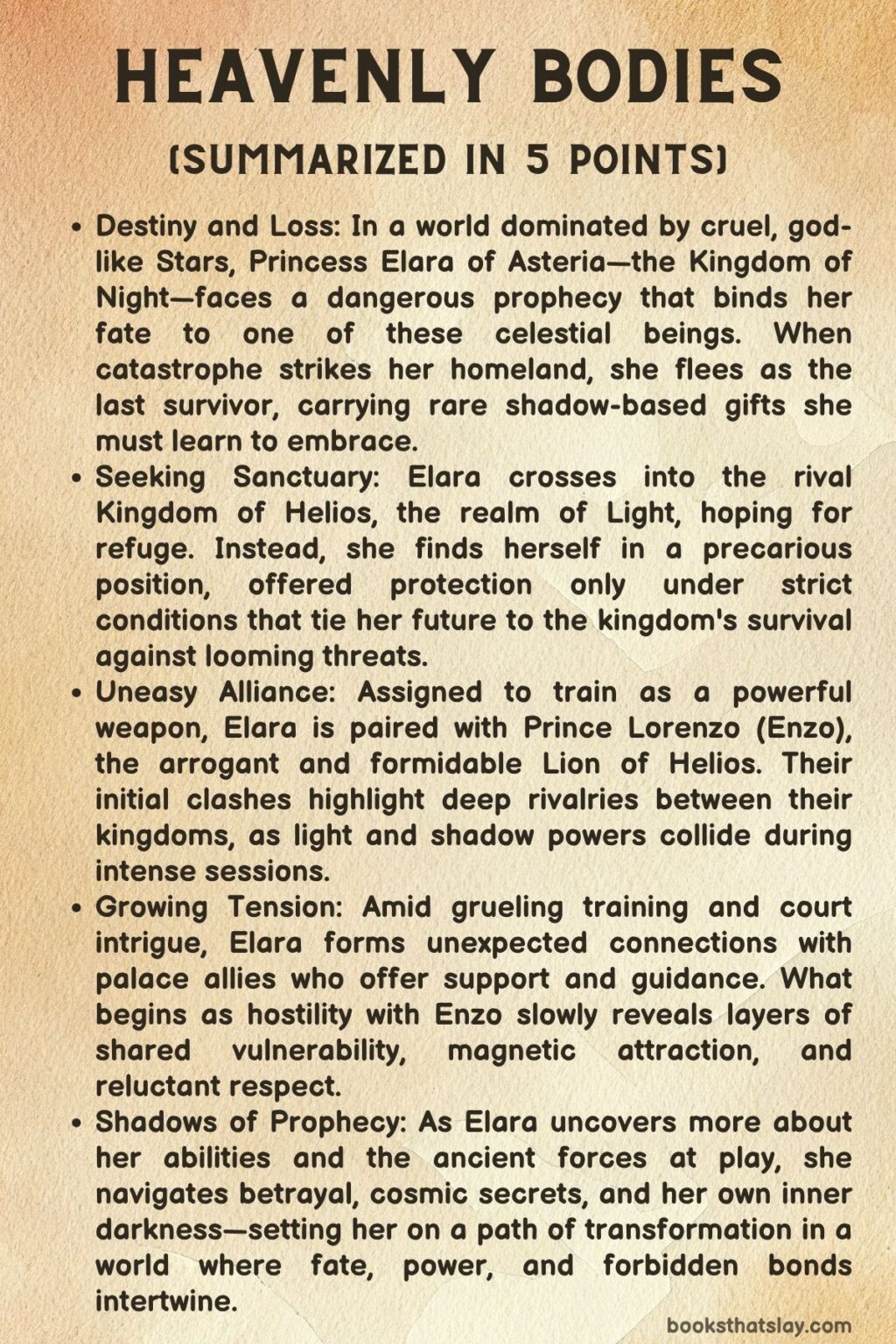 Heavenly Bodies Summary, Characters and Themes